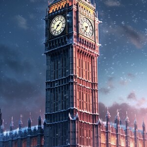 Big Ben Frozen AI Digital Download Digital Art Digital Image Landmark ...