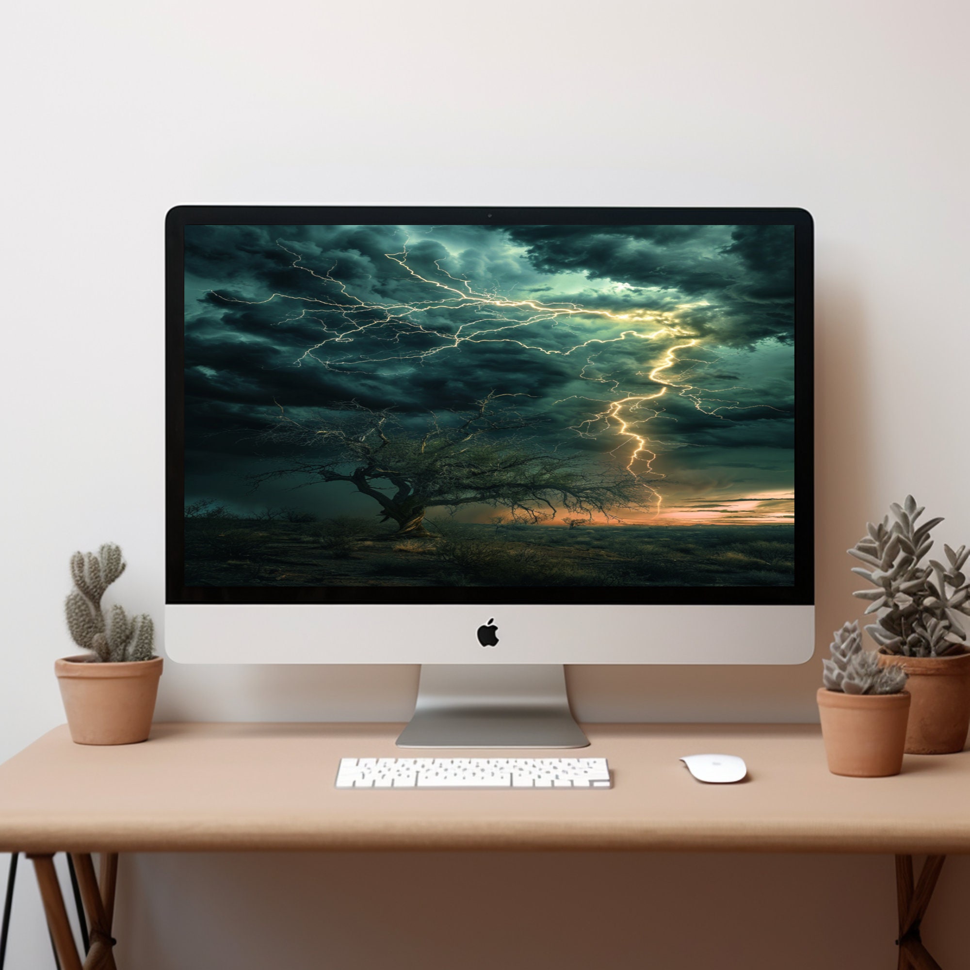 Electrifying Nature Lightning Storm Digital Art AI Digital Download ...