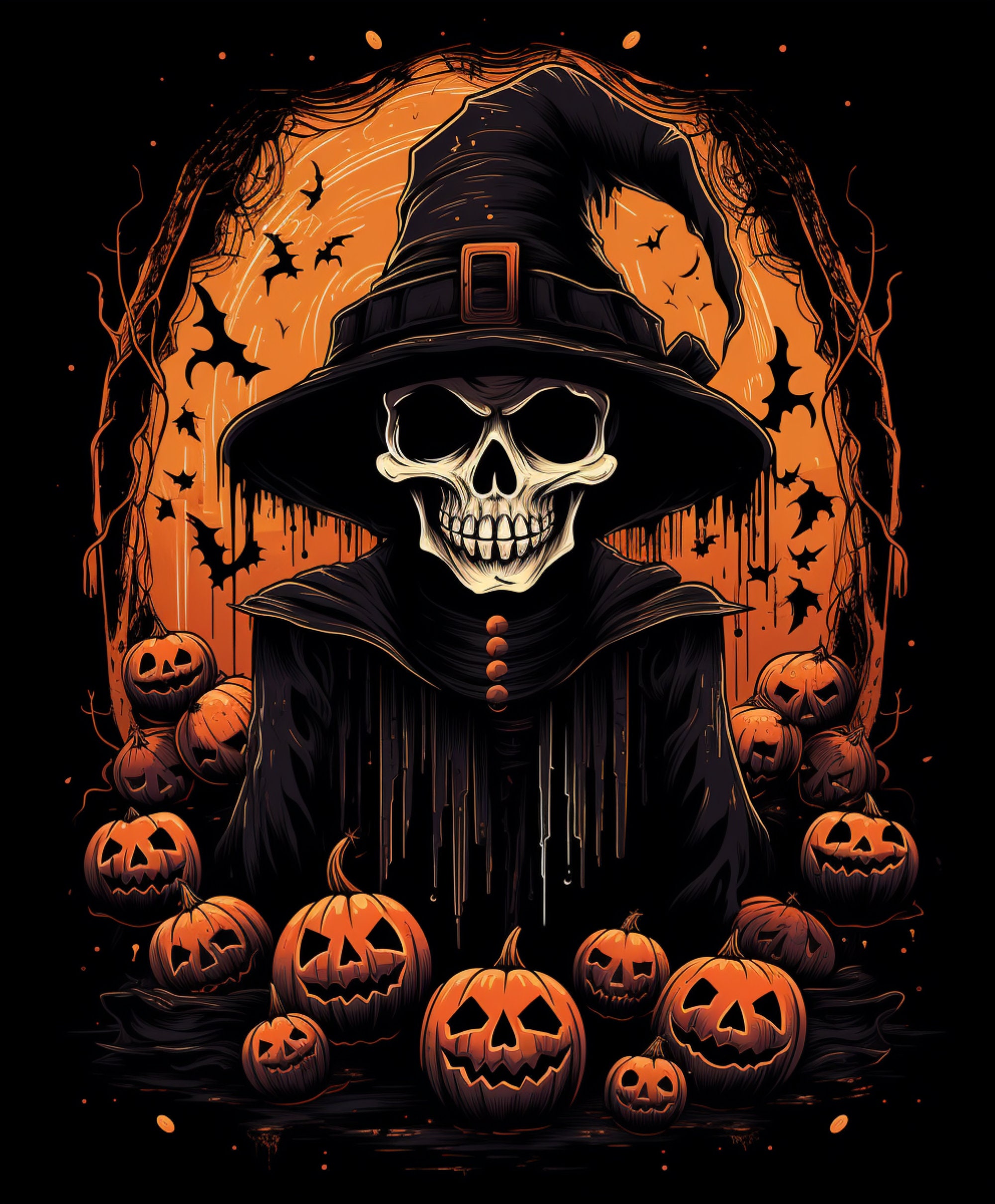 Skeleton Cartoon Halloween AI Digital Download Digital Art Digital ...