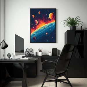 Vibrant Cosmic Cascade Digital Art AI Digital Download Digital Art ...