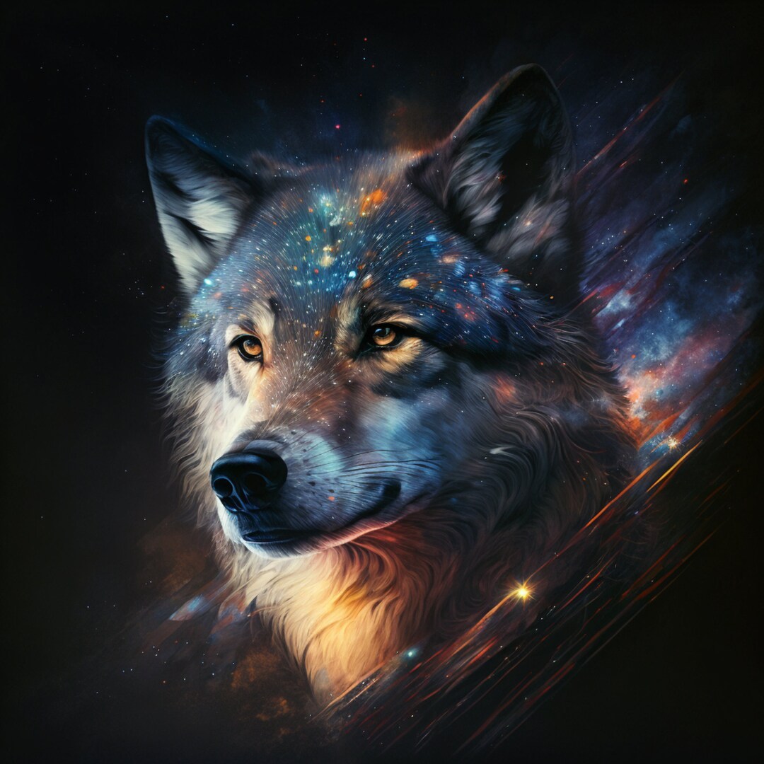 Wolf Cosmic AI Digital Download Digital Art Animal Digital Image - Etsy