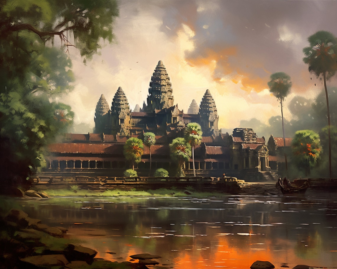 Angkor Wat Painting AI Digital Download Digital Art - Etsy