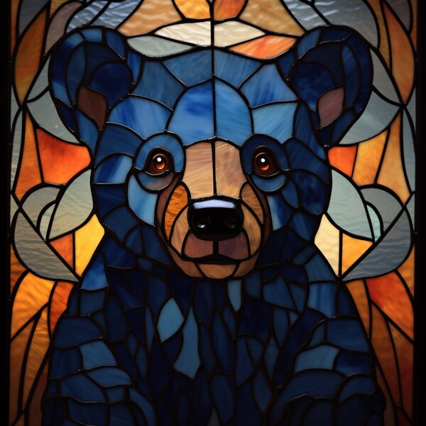 Bear Stained Glass - Etsy
