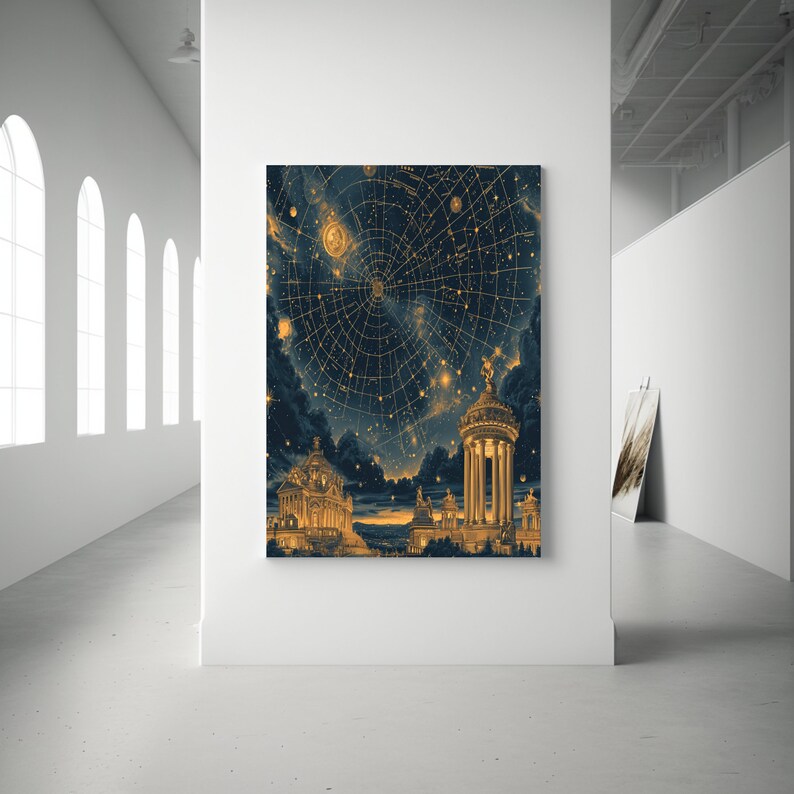 Celestial Elegance: Vintage Star Chart Digital Art AI Digital Download ...