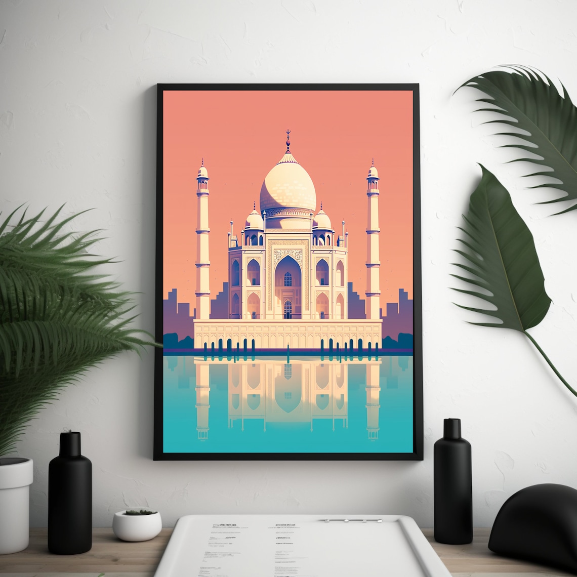 Taj Mahal Vector AI Digital Download Digital Art Digital Image Landmark ...