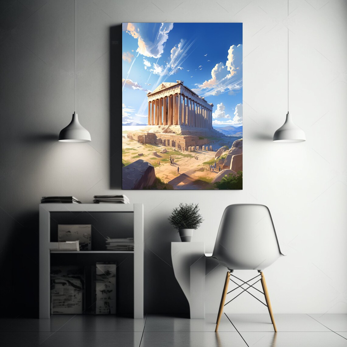 Acropolis of Athens Cartoon AI Digital Download Digital - Etsy