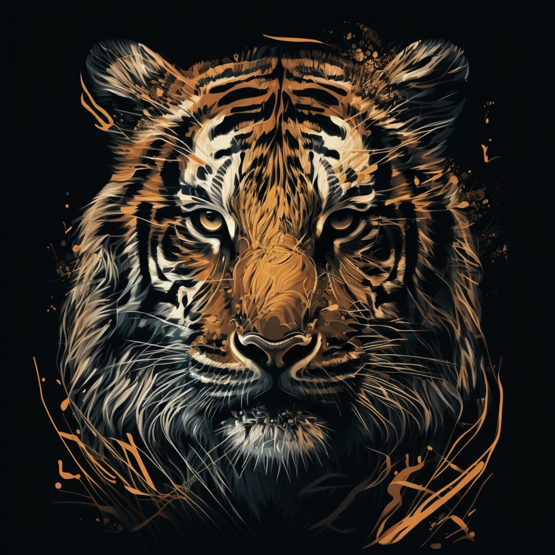 Tiger Vector AI Digital Download Digital Art Animal Digital Image - Etsy