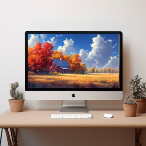 Autumn's Embrace Farmhouse Digital Art AI Digital Download Digital Art ...