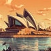 Sydney Opera House Retro AI Digital Download Digital Art Digital Image ...