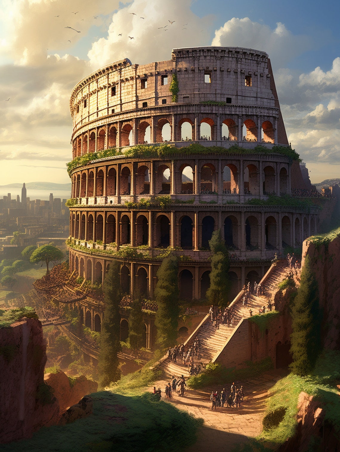Colosseum Overgrown AI Digital Download Digital Art - Etsy