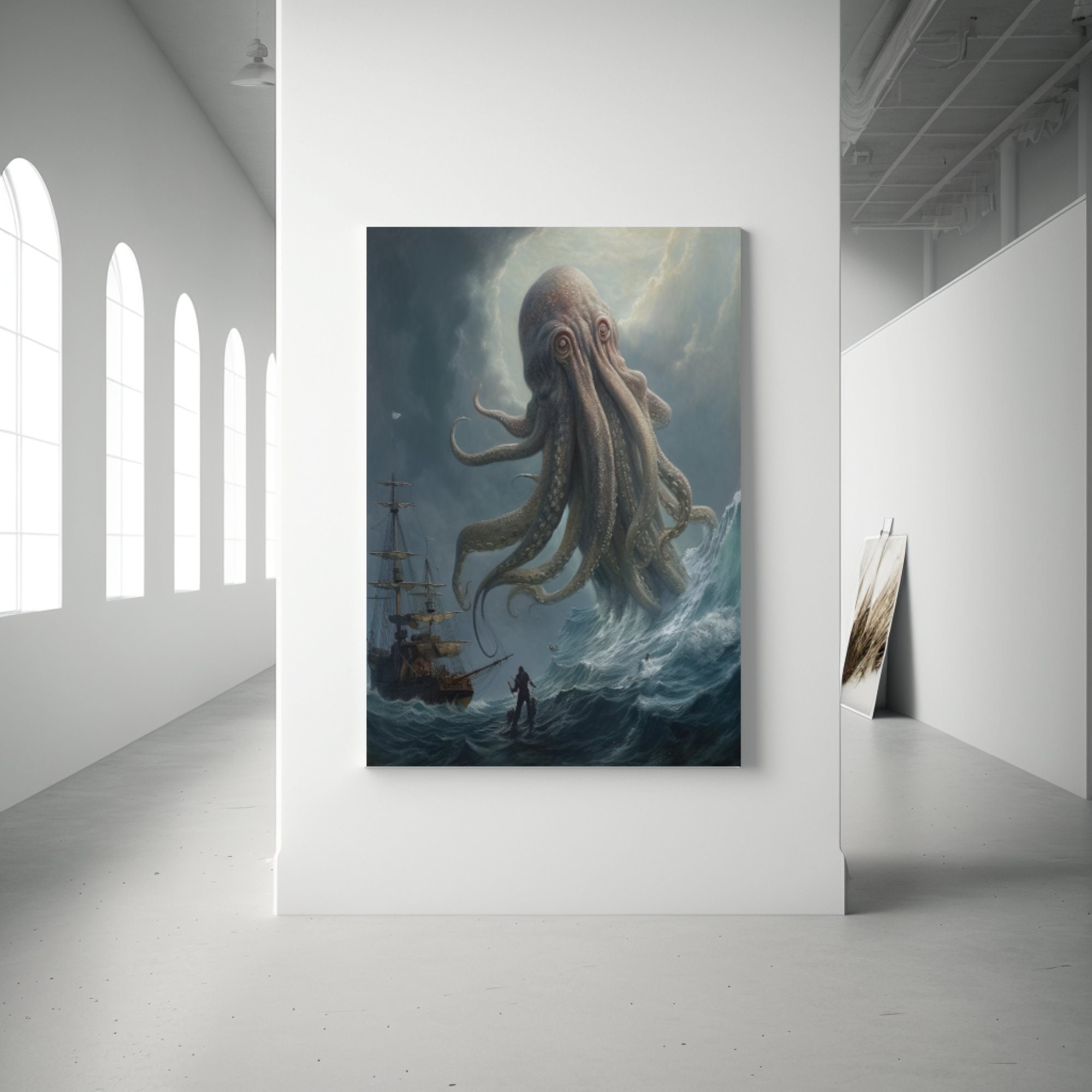 Giant Squid Color and Watercolor 2 Pack AI Digital Download Digital Art ...