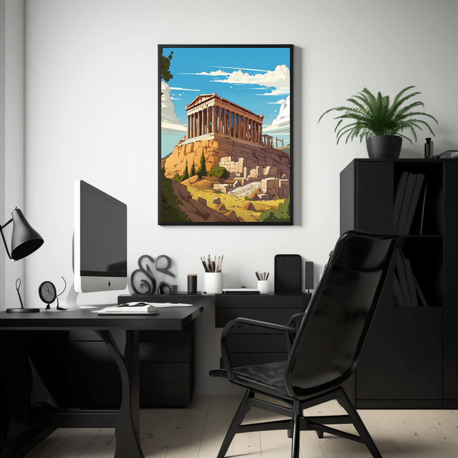 Acropolis of Athens Cartoon AI Digital Download Digital Art Digital ...