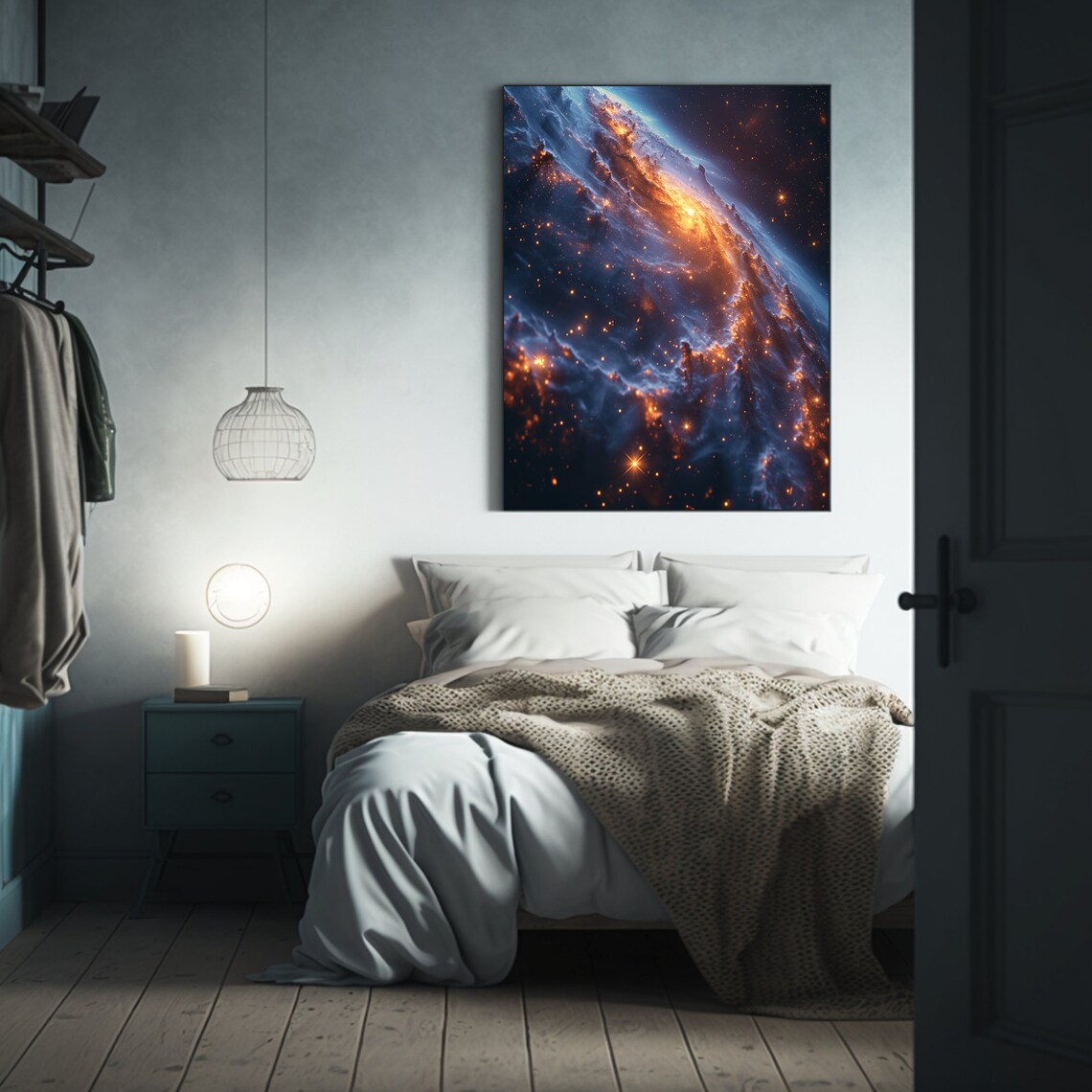 Celestial Blaze: Cosmic Nebula Digital Art AI Digital Download Digital ...