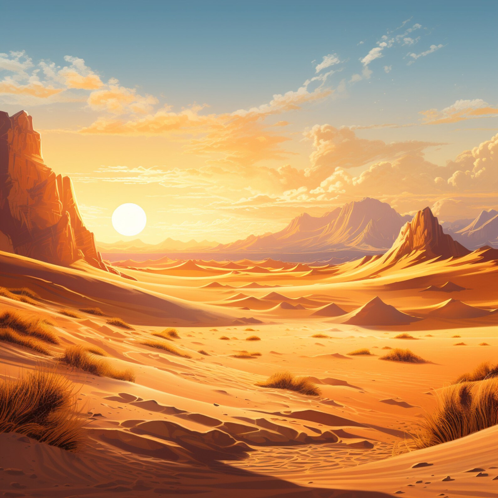 Sunset Serenity in the Desert Digital Art AI Digital Download Digital ...