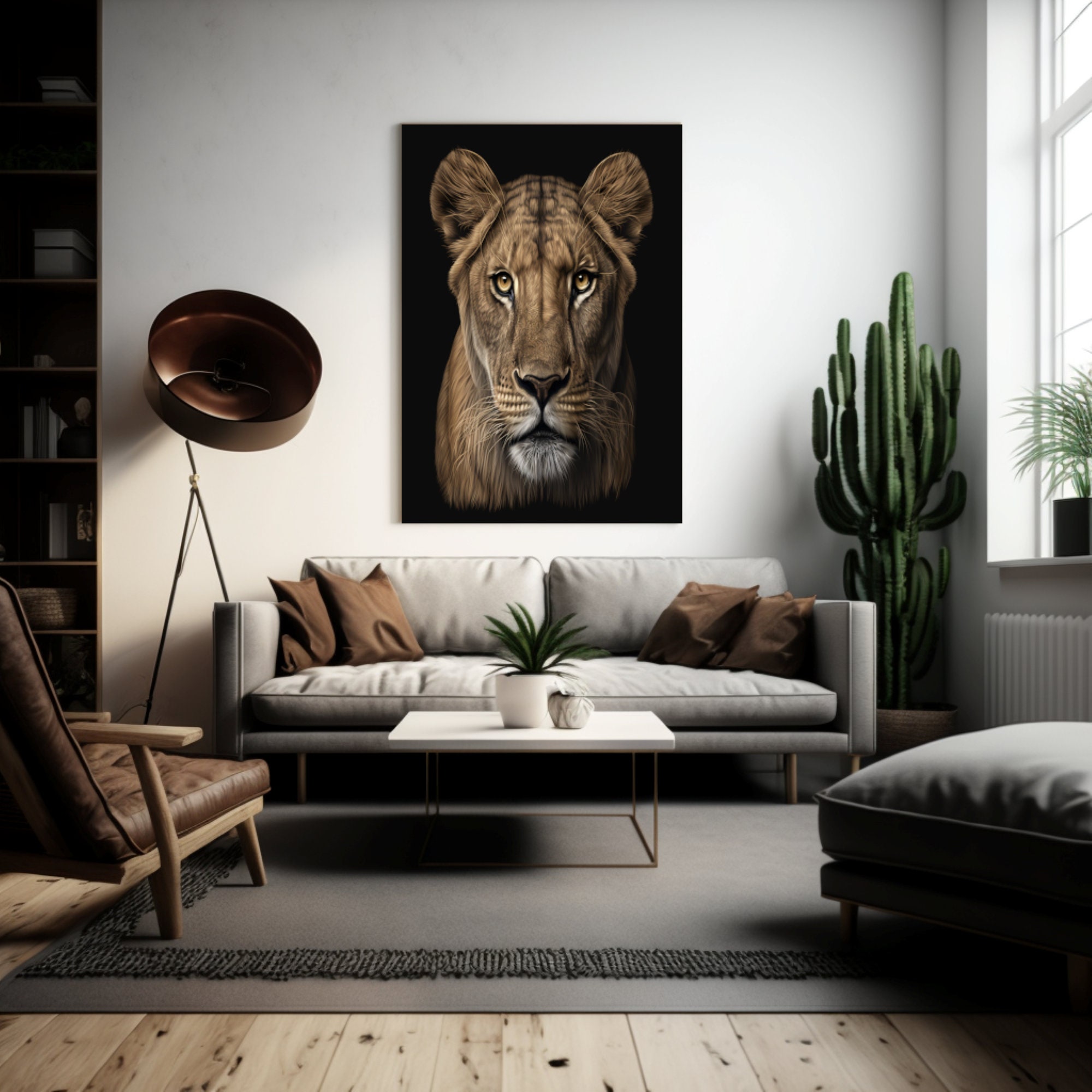 Female Lion Vector AI Digital Download Digital Art Animal Digital Image ...