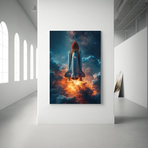 Space Shuttle Launch Poster Digital Art AI Digital Download Digital Art ...