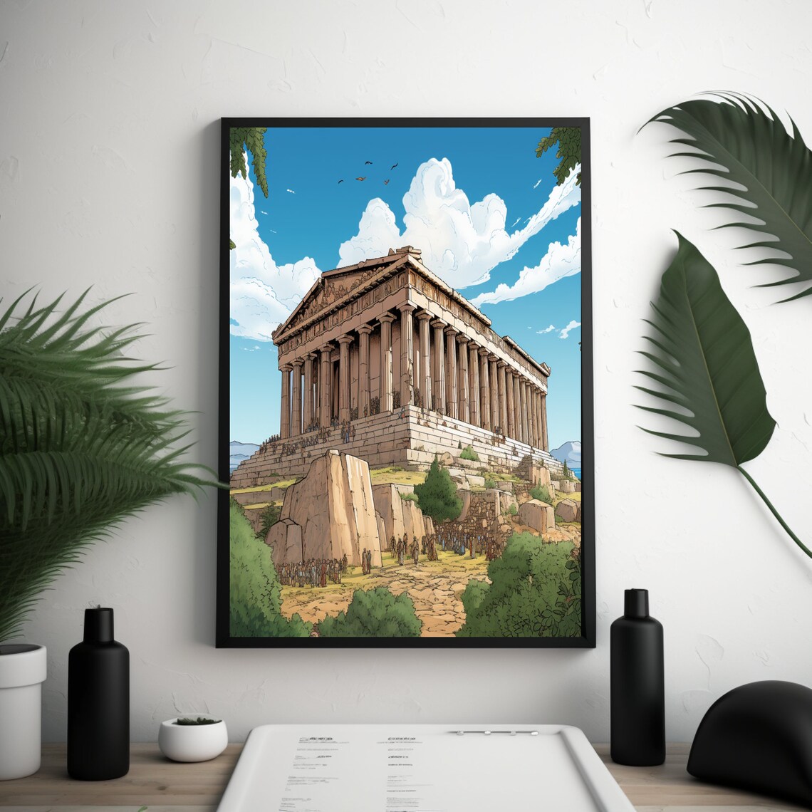 Acropolis of Athens Comic AI Digital Download Digital Art - Etsy