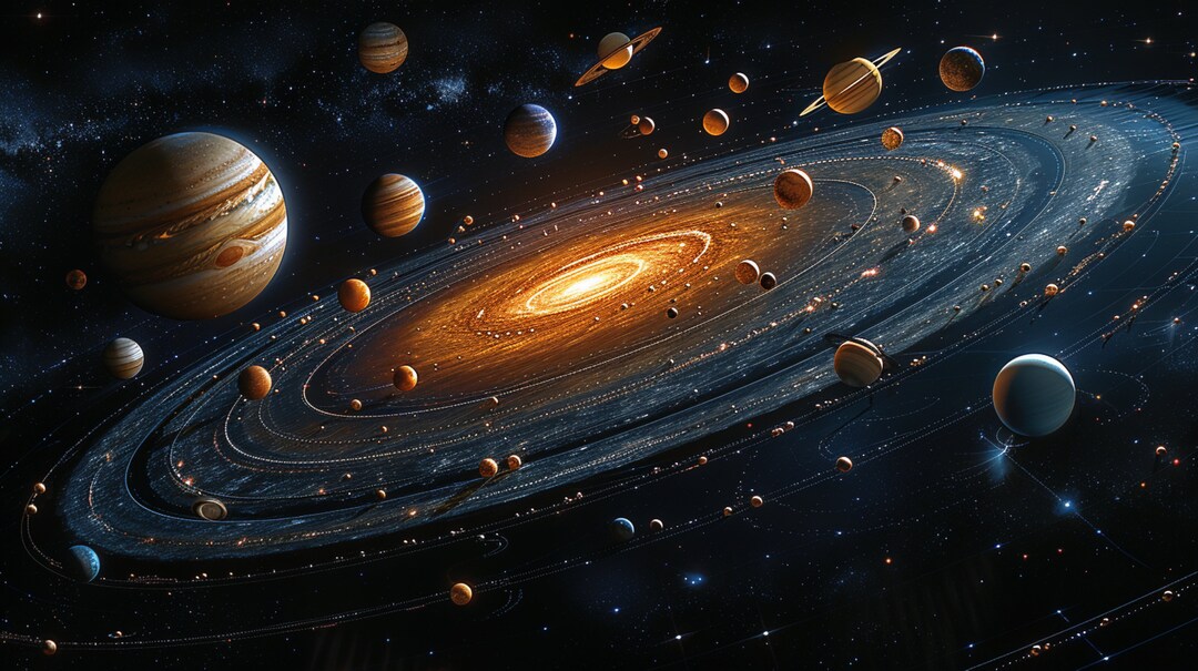 Majestic Solar System Canvas Digital Art AI Digital Download Digital ...