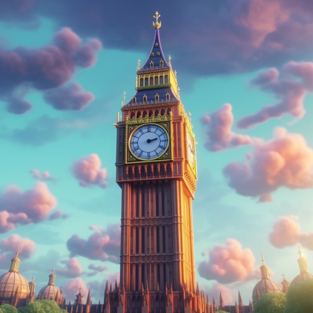 Big Ben Anime AI Digital Download Digital Art Digital Image Landmark - Etsy