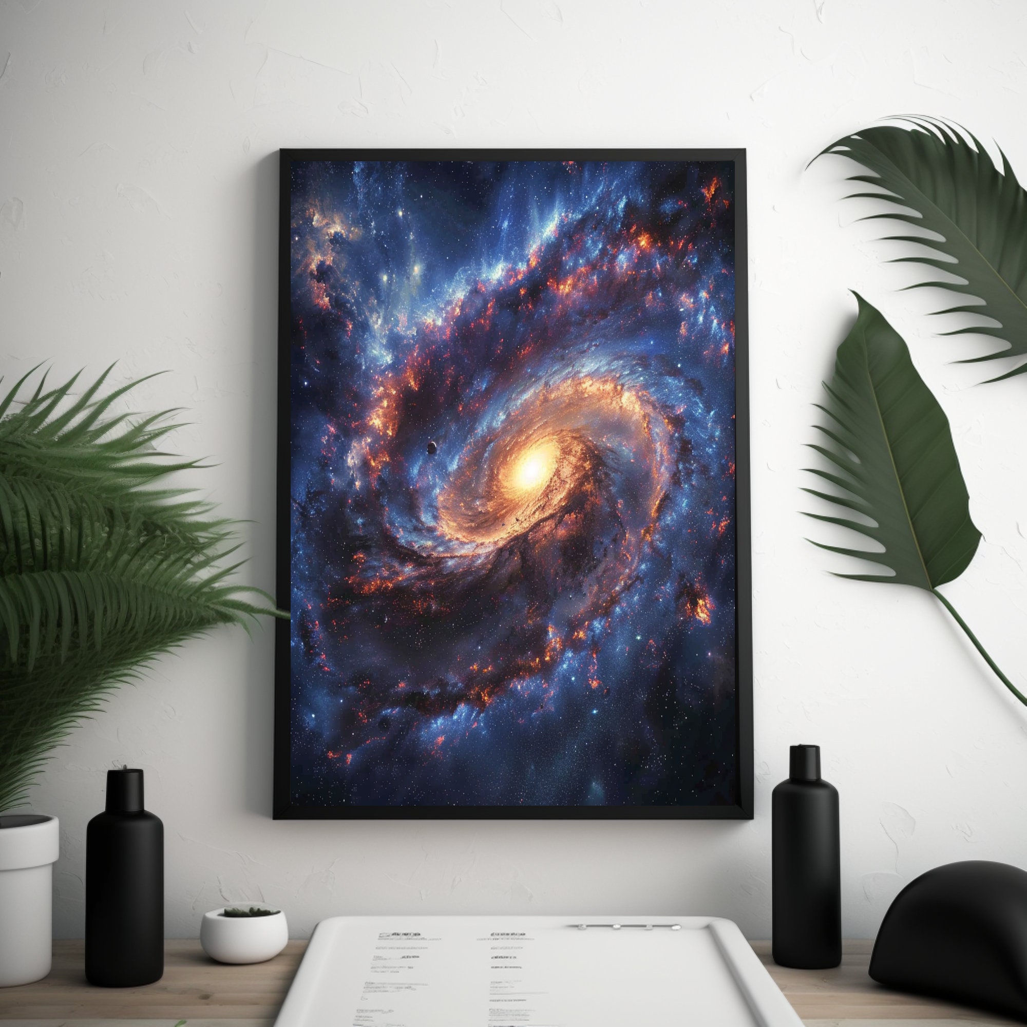 Galactic Wonders: Majestic Spiral Galaxy Digital Art AI Digital ...