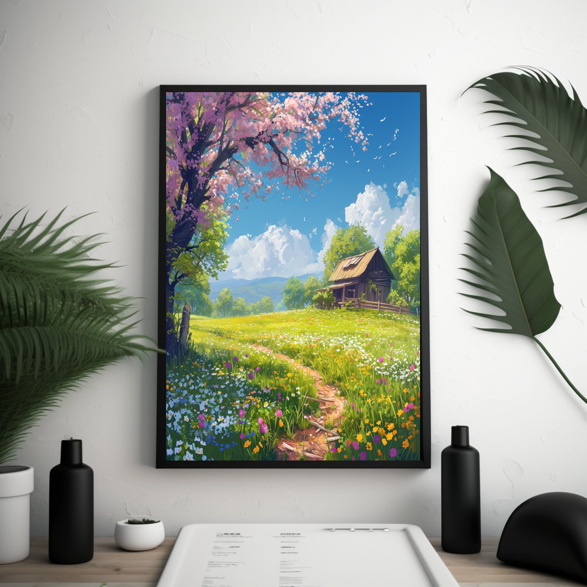 Enchanted Spring Cottage Digital Art AI Digital Download Digital Art ...