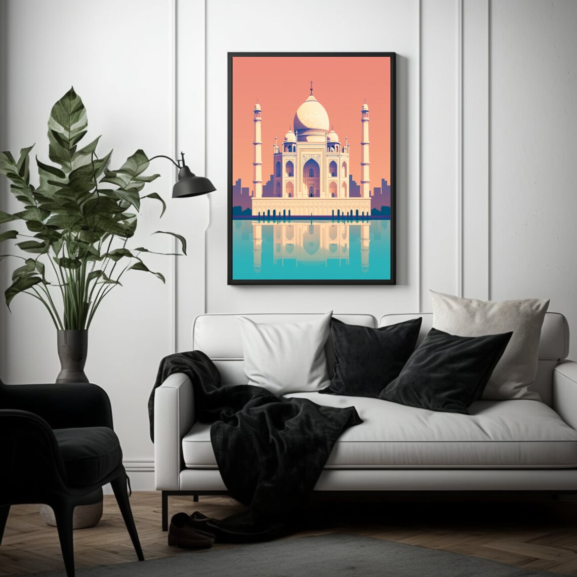 Taj Mahal Vector AI Digital Download Digital Art Digital Image Landmark ...