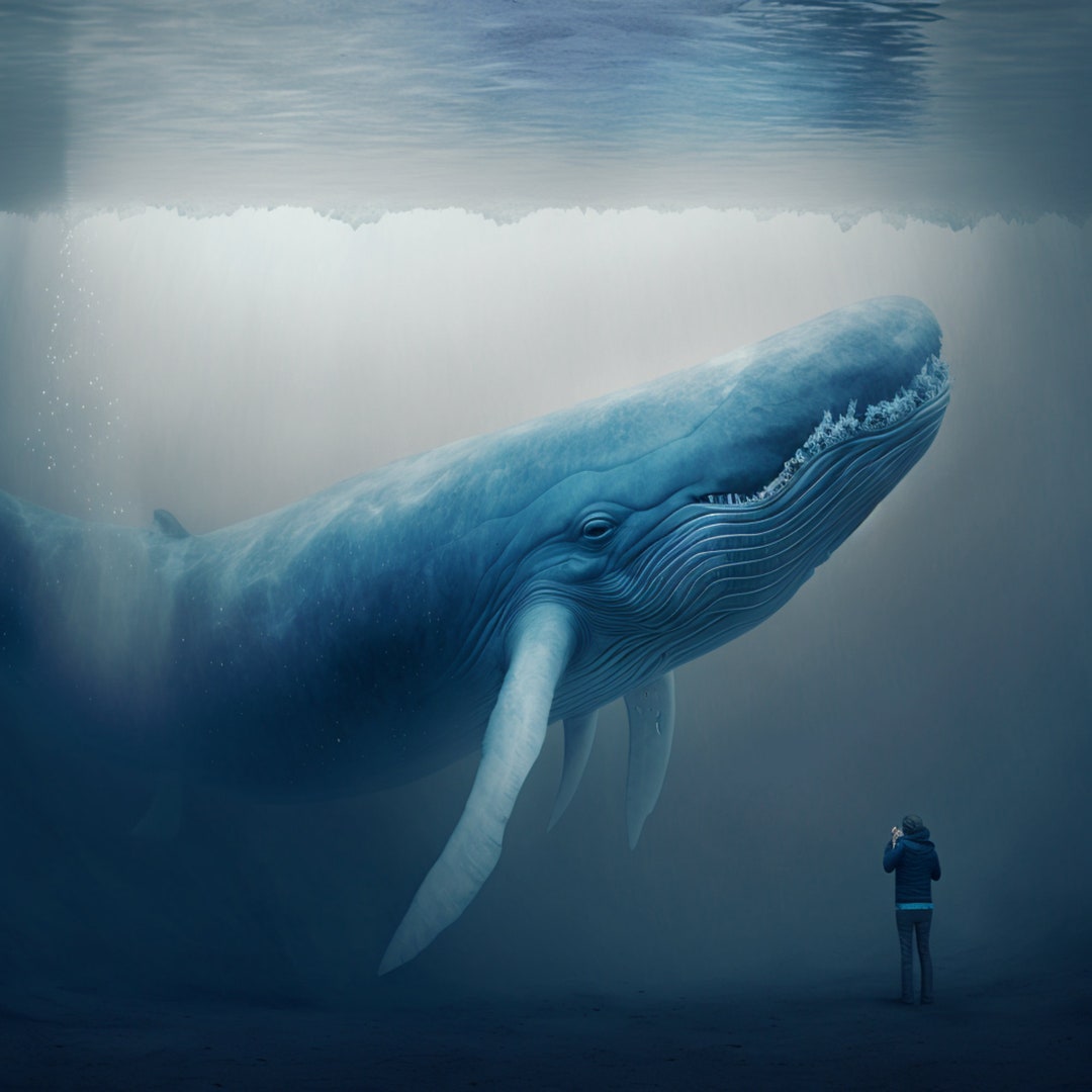 Blue Whale Color and Watercolor 2 Pack AI Digital Download Digital Art ...