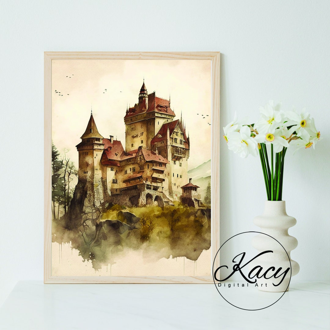 Medieval Castle Art Medieval Castle Wall Art Wall Art Deco - Etsy