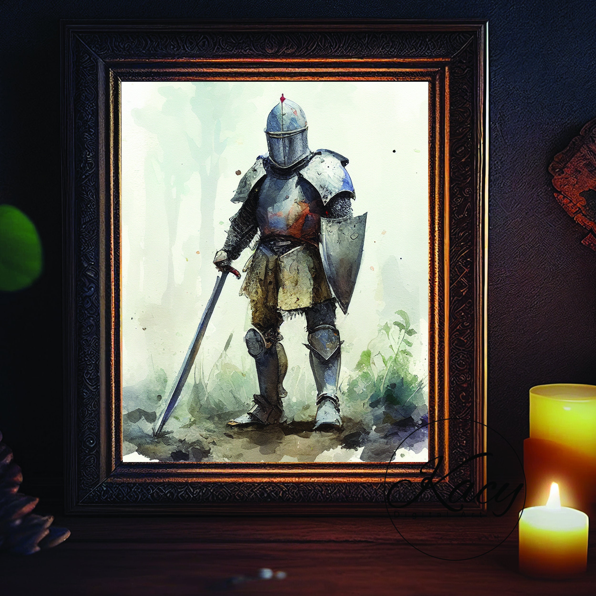 Medieval Knight Print Medieval Knight Wall Art Wall Art Deco Wall Art ...