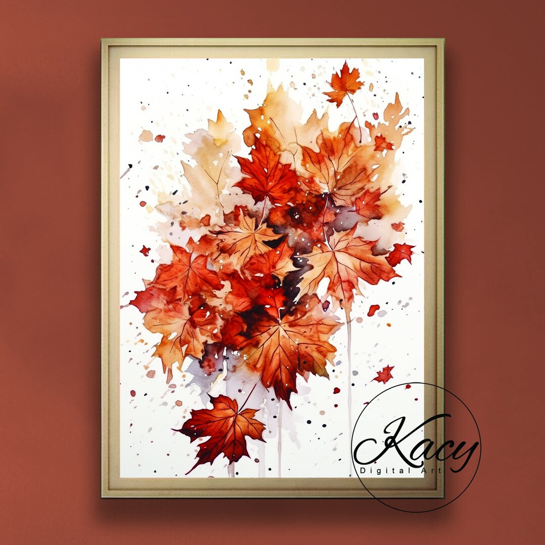 Maple Leaves Art Botanical Wall Art Leaf Art Deco - Etsy