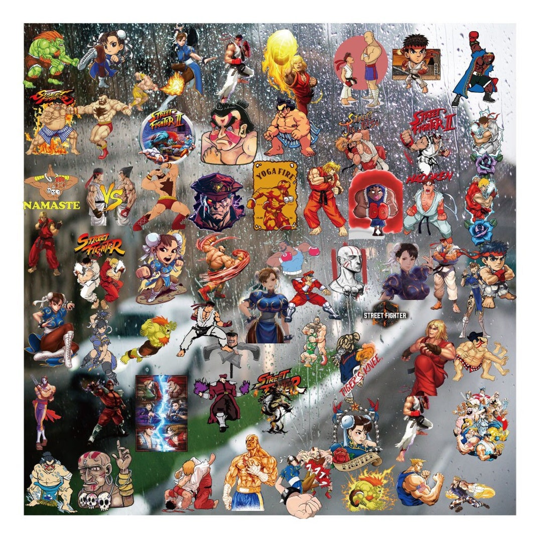 50 Pcs Street Fighter Stickers Cartoon Stickers Waterproof - Etsy