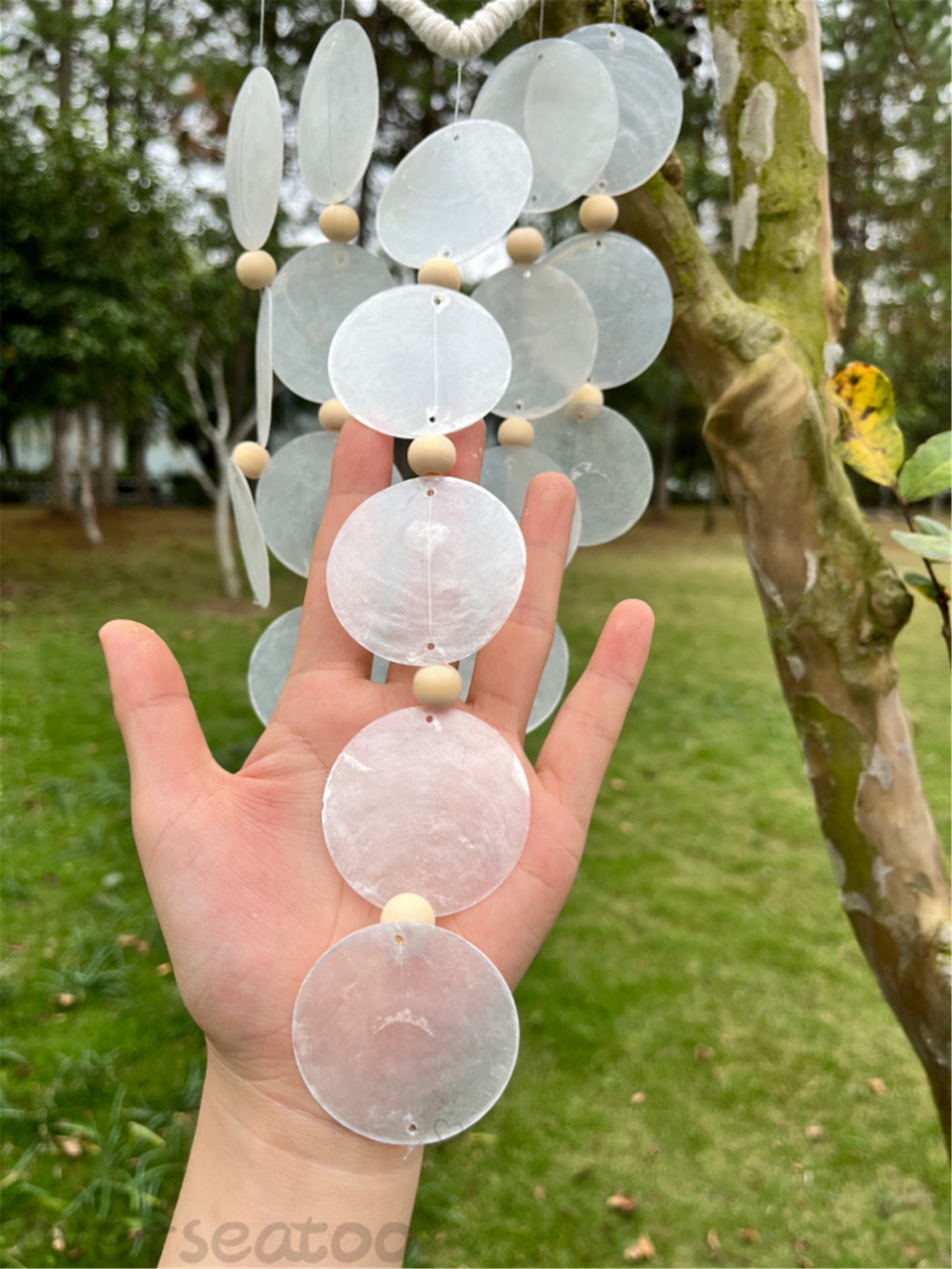 Star Moon Capiz Shell Wind Chime /patio Decoration /bathroom Decoration ...