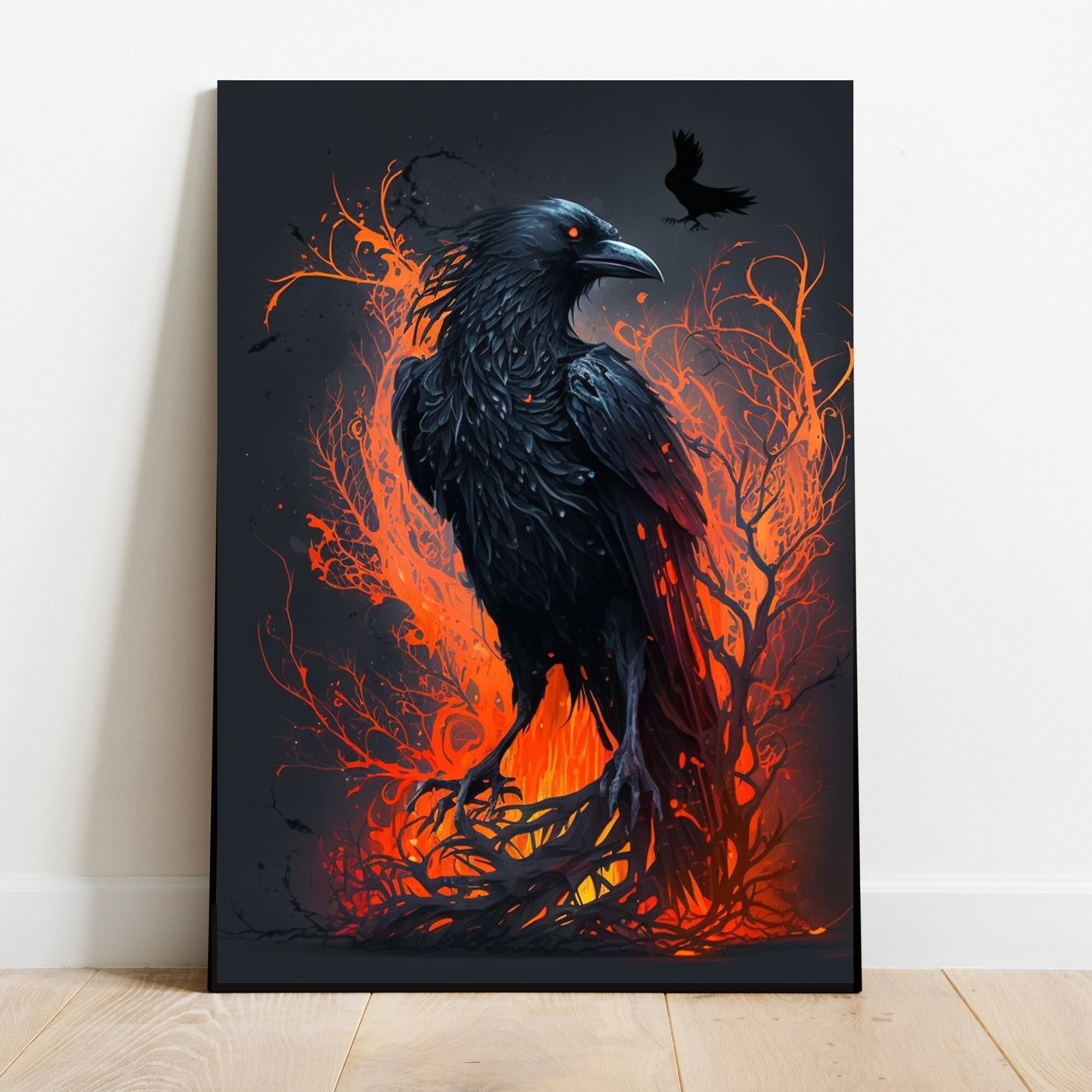 Printable Gothic Raven | Gothic Raven Art |raven Wall Art - Etsy Australia
