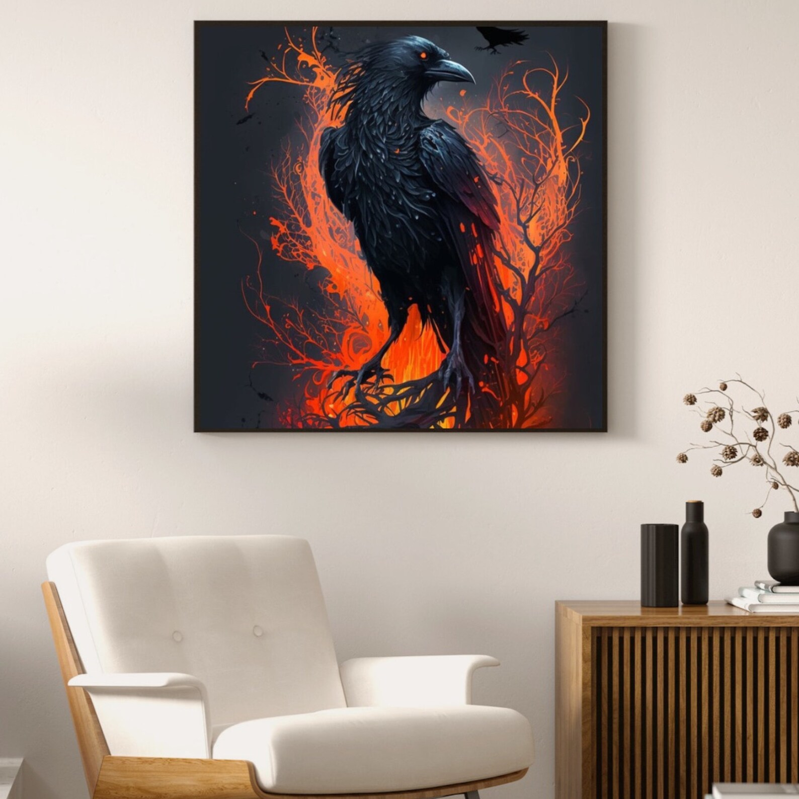 Printable Gothic Raven | Gothic Raven Art |raven Wall Art - Etsy