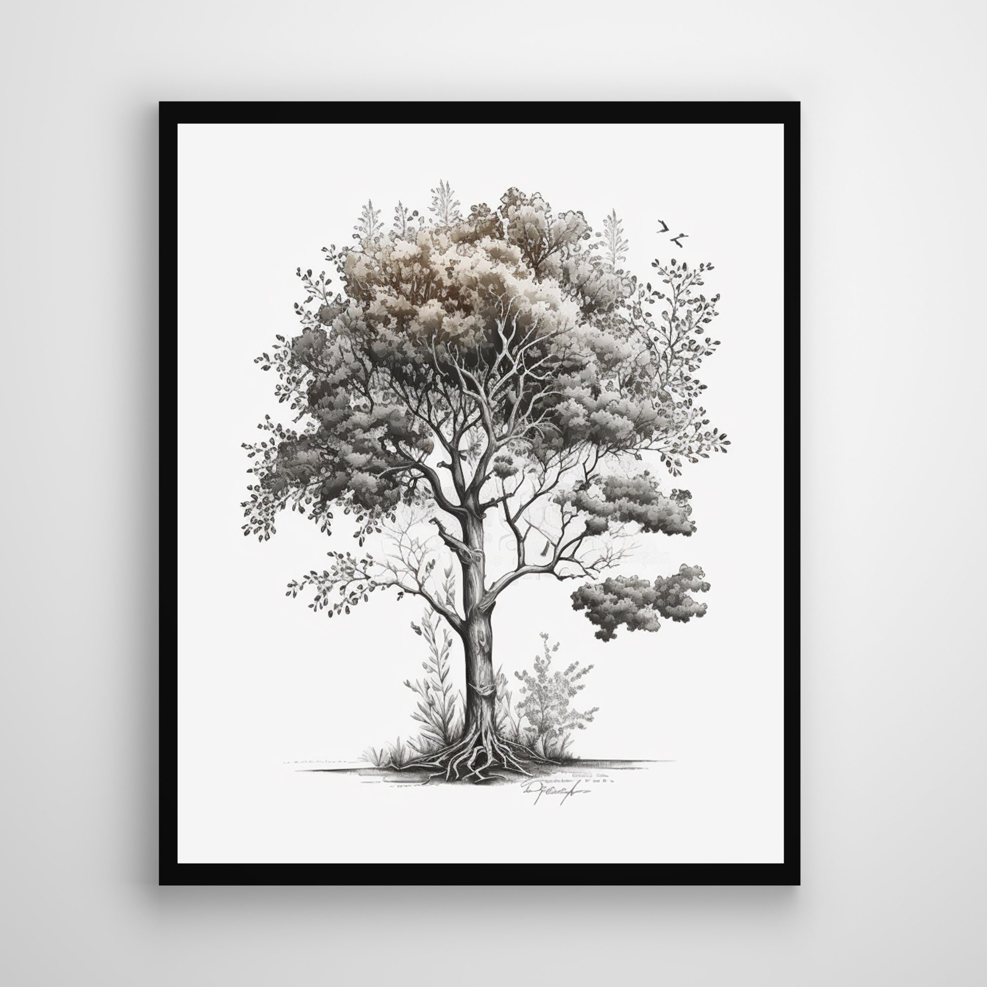 Hand Drawn Vintage Tree Printable Wall Art vintage Tree Art Hand Drawn ...