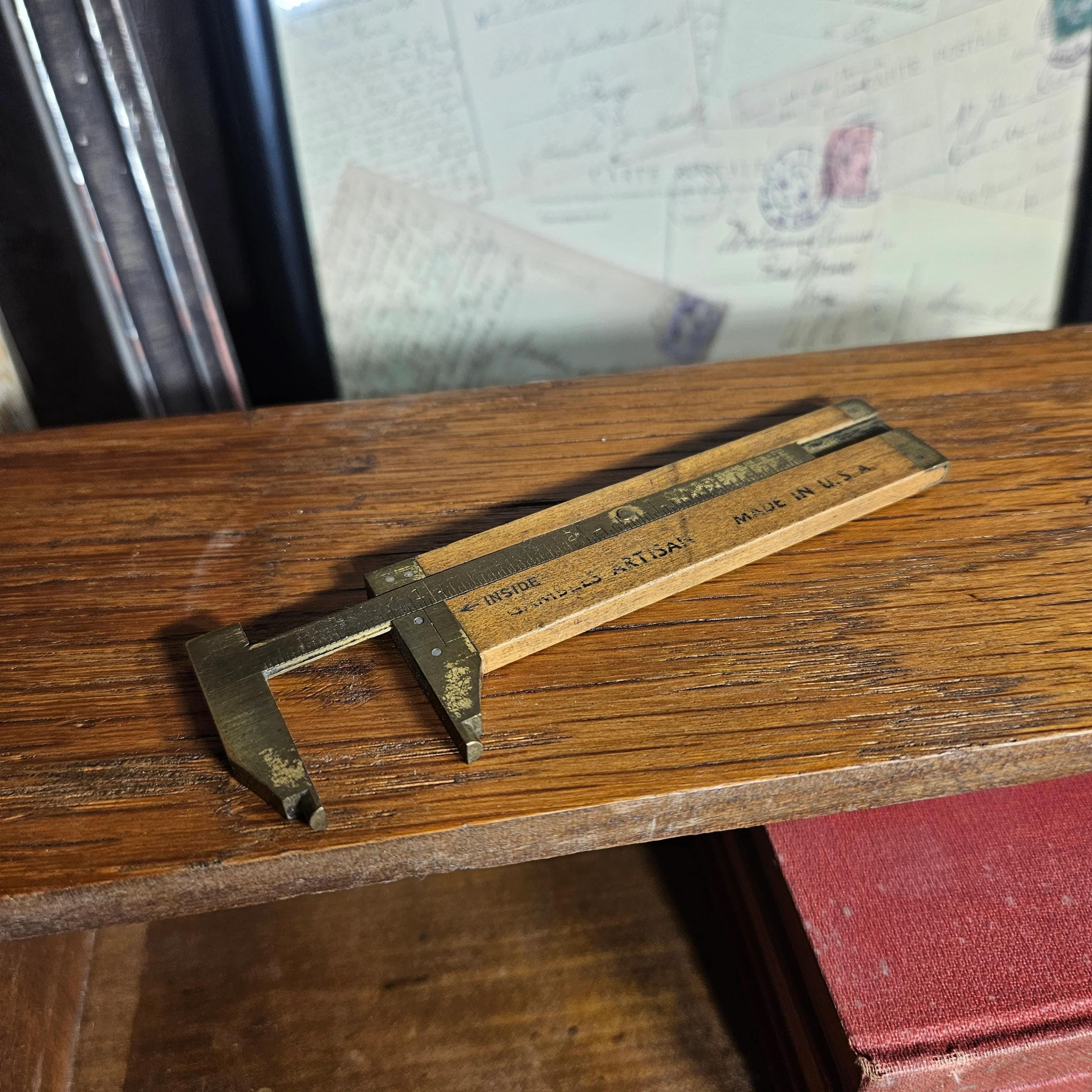 Vintage Wooden Measuring Caliper Tool - Etsy