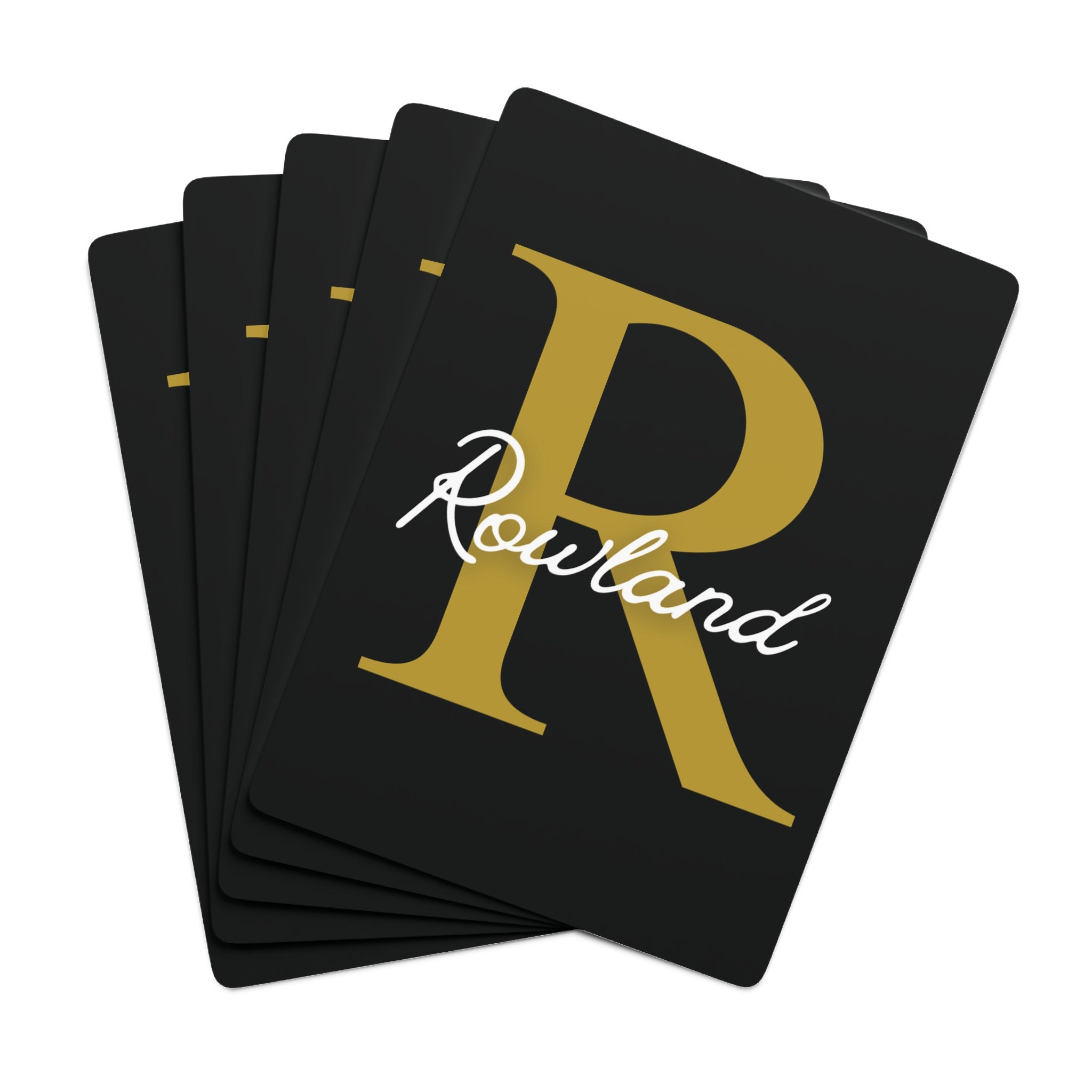 Personalized Playing Cards, Black and Gold Custom Name Playing Cards ...