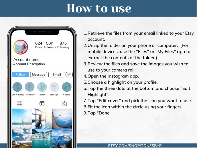 40 Floral Instagram Highlight Covers Blue Flower Insta Story Cover ...