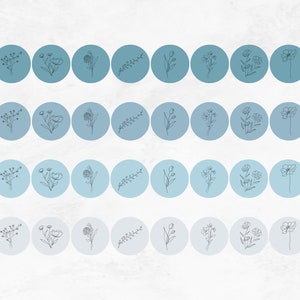 40 Floral Instagram Highlight Covers Blue Flower Insta Story Cover ...