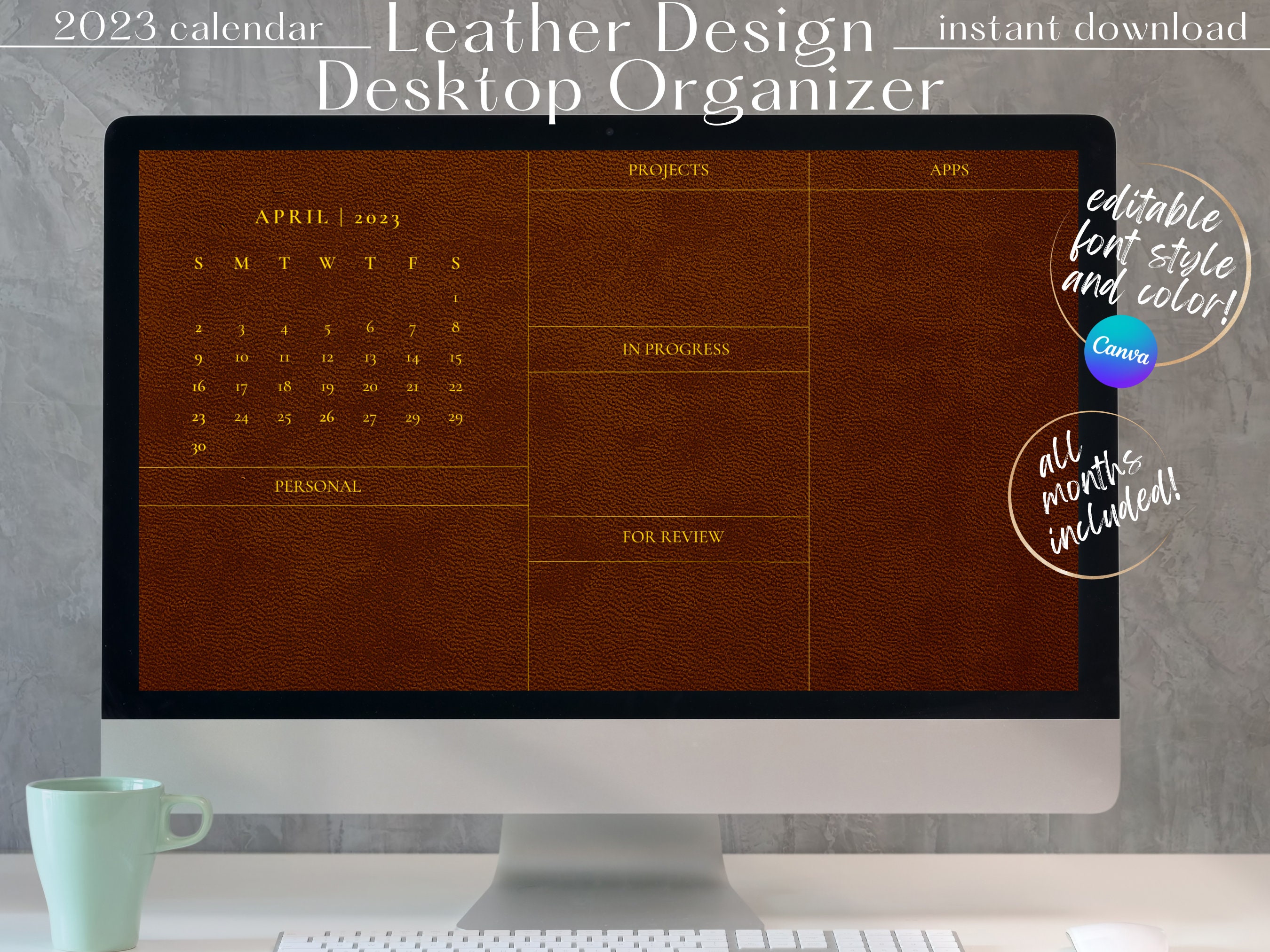 Monthly Calendar Wallpaper for Desktop Wallpaper Organizer Background ...