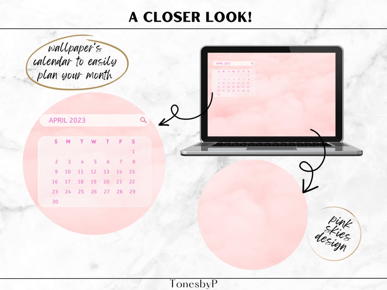 2023 Monthly Desktop Calendar Wallpaper, Pink Sky Desktop Calendar ...