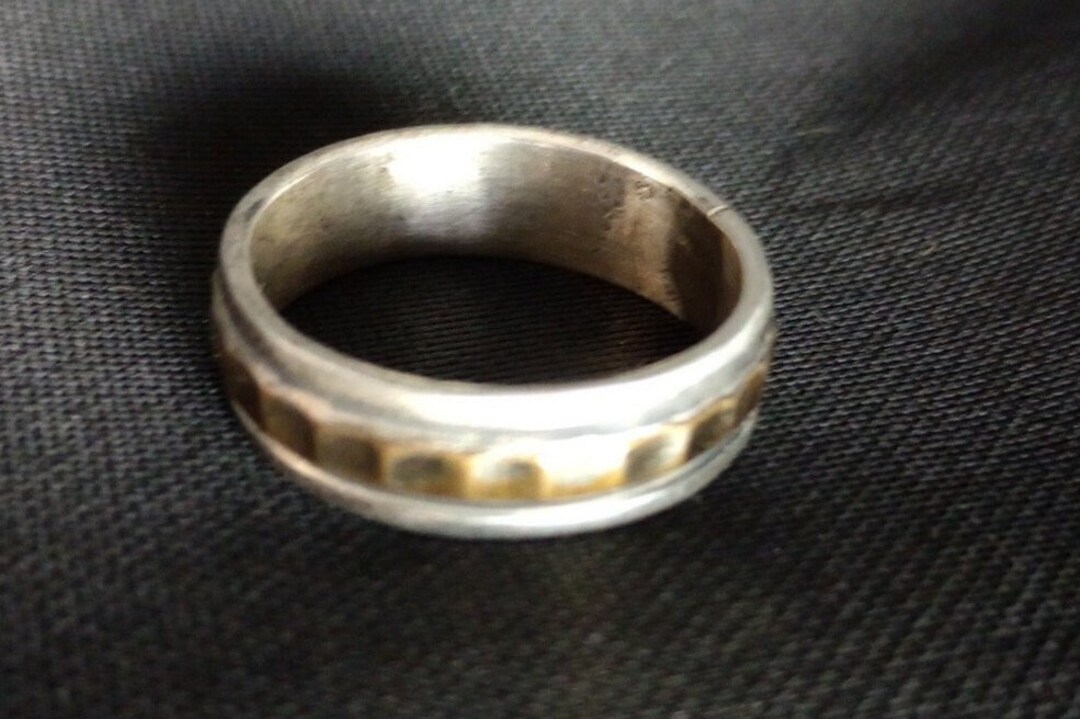 Vintage Native American Apache Ring Sterling Silver With 12k GF Stamped ...