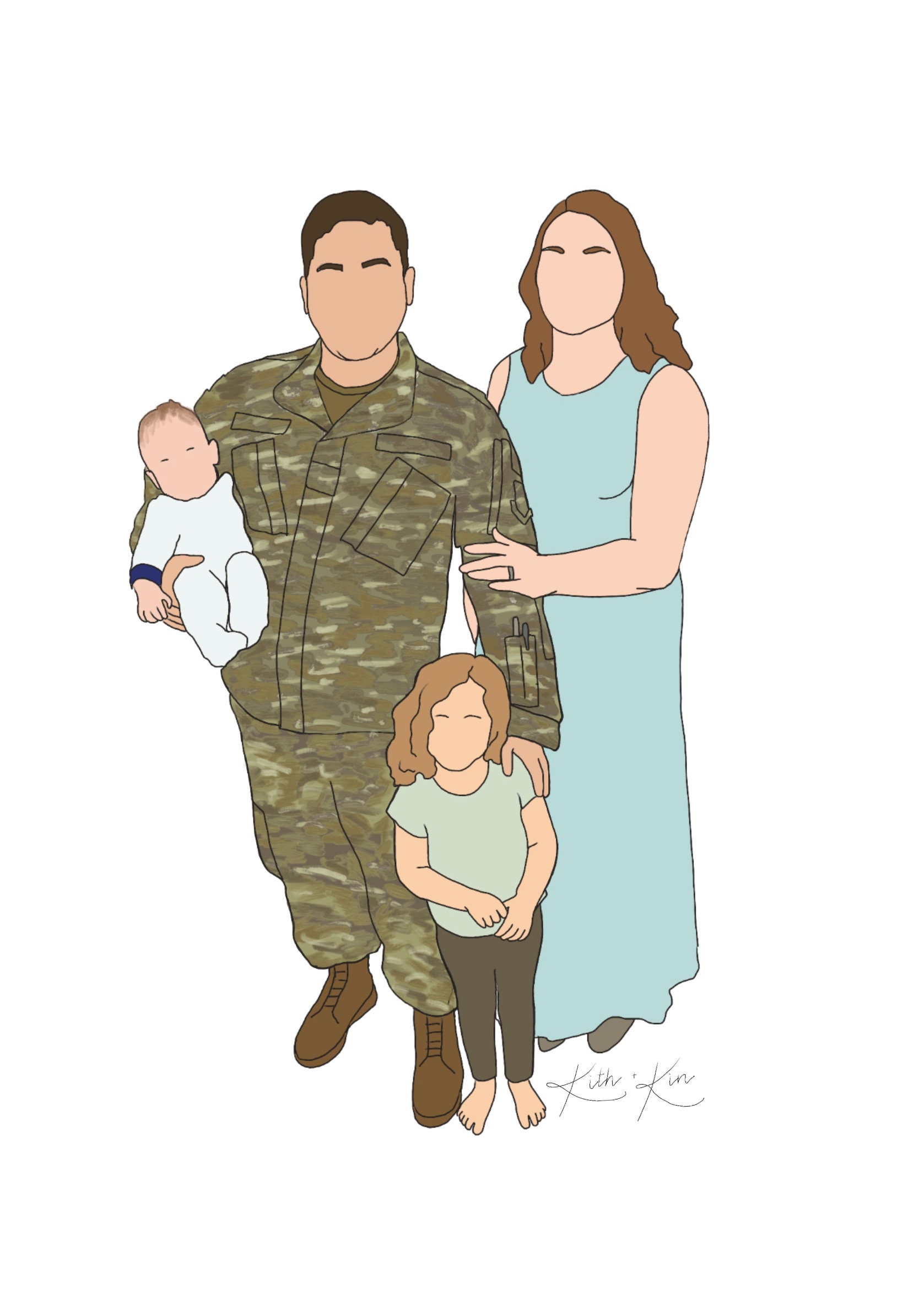 Personalized Custom Sketch of Family - Etsy