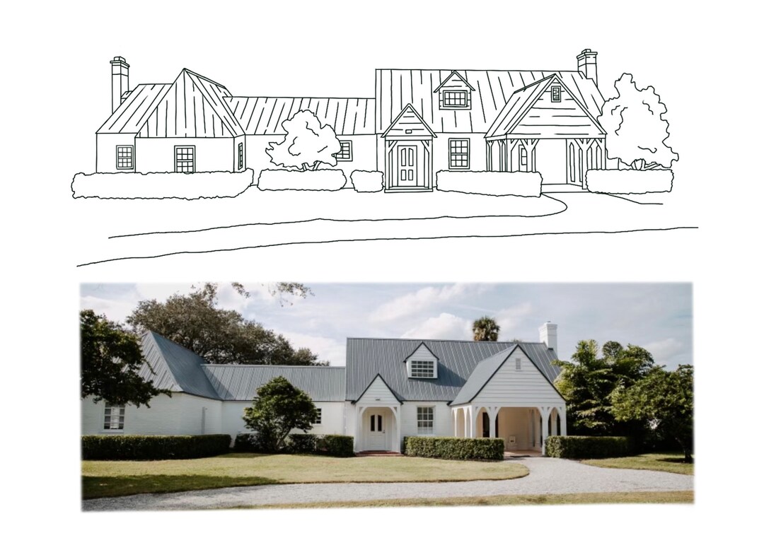 Custom Sketch of Building or Landscape - Etsy