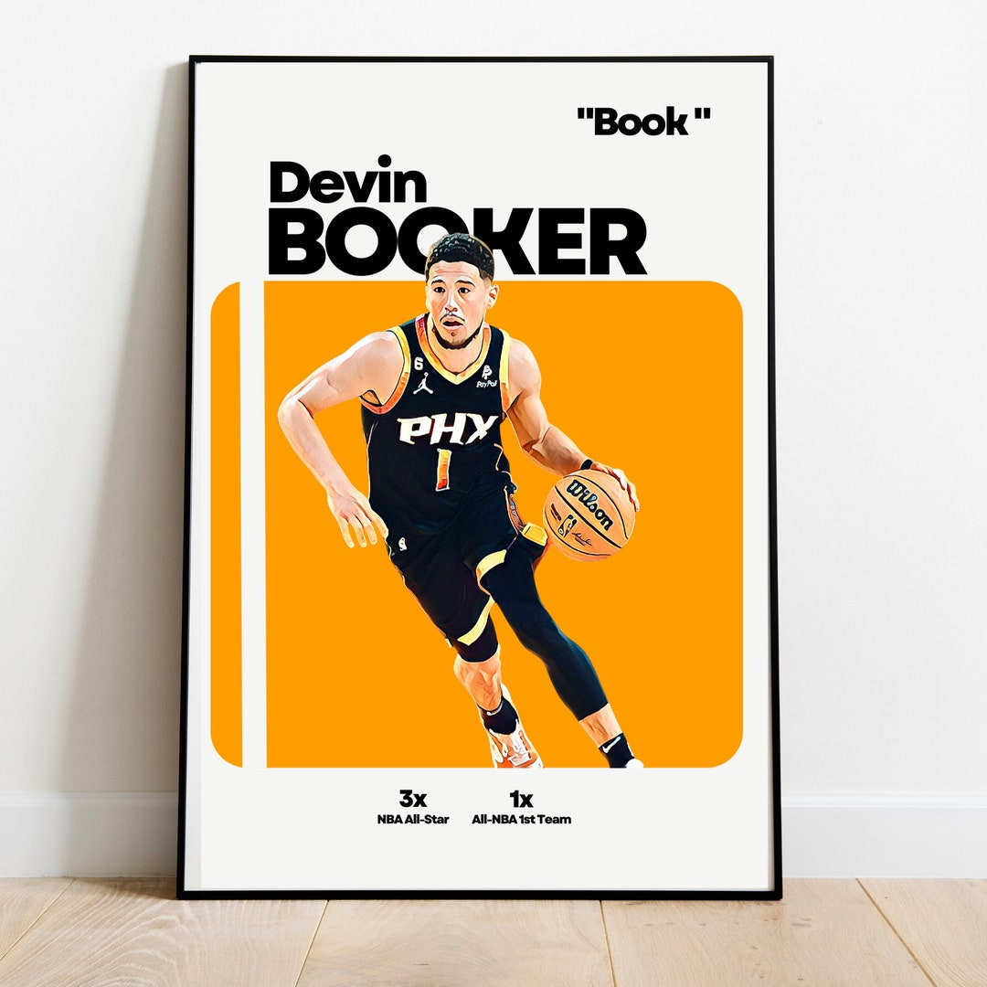Devin Booker Poster, Phoenix Suns, Printable Wall Art, Digital Download ...