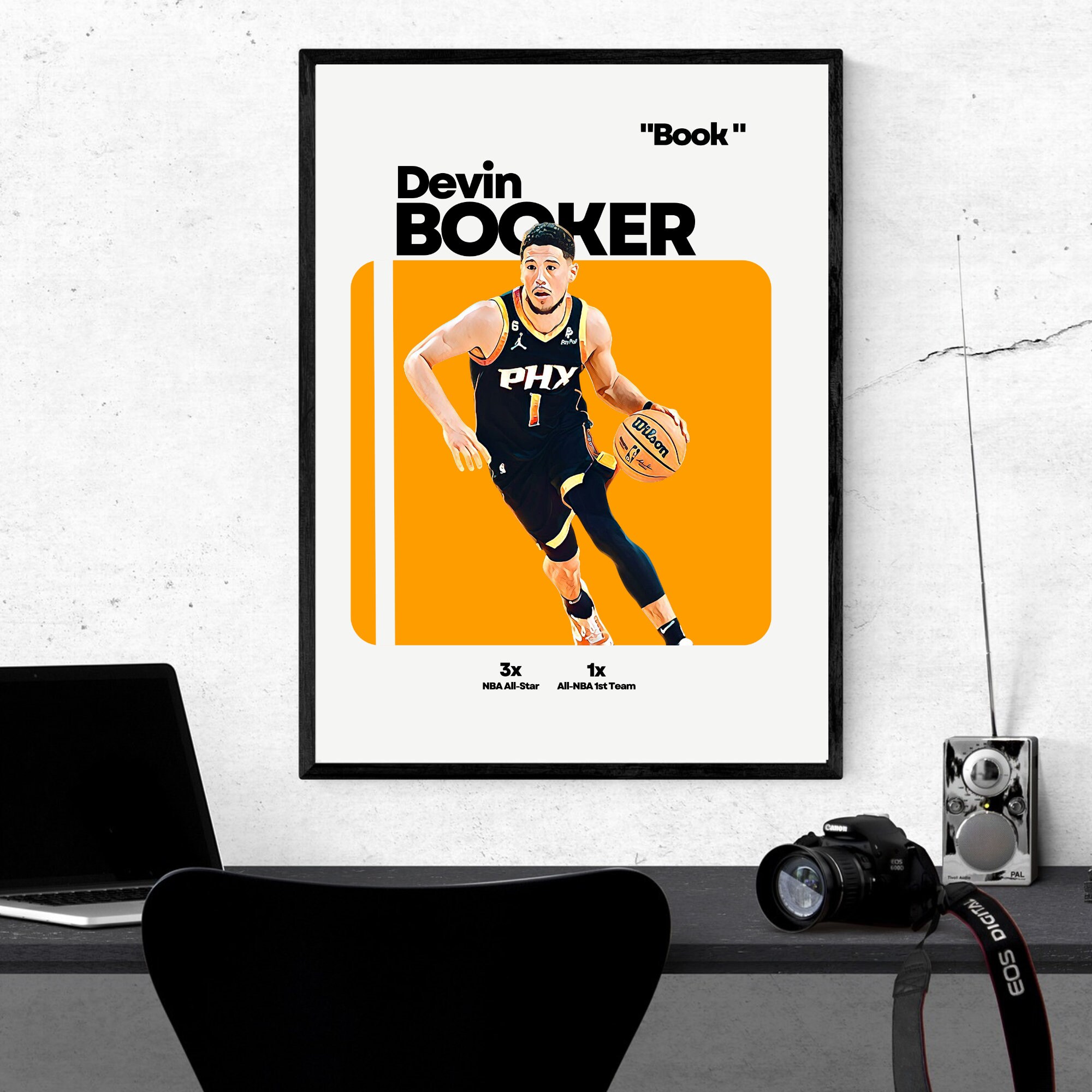 Devin Booker Poster, Phoenix Suns, Printable Wall Art, Digital Download ...