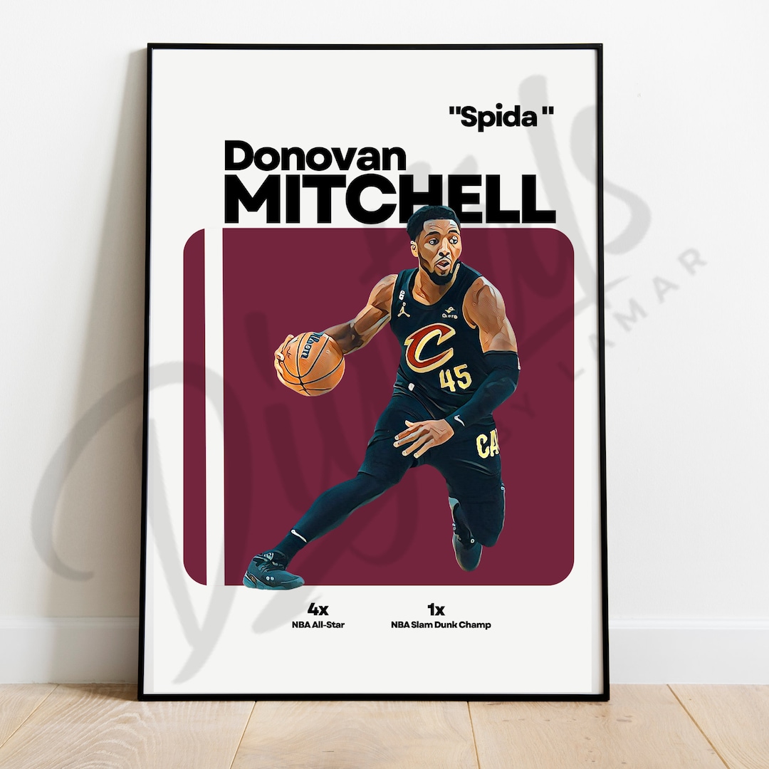 Donovan Mitchell Poster, Cleveland Cavaliers, Printable Wall Art ...
