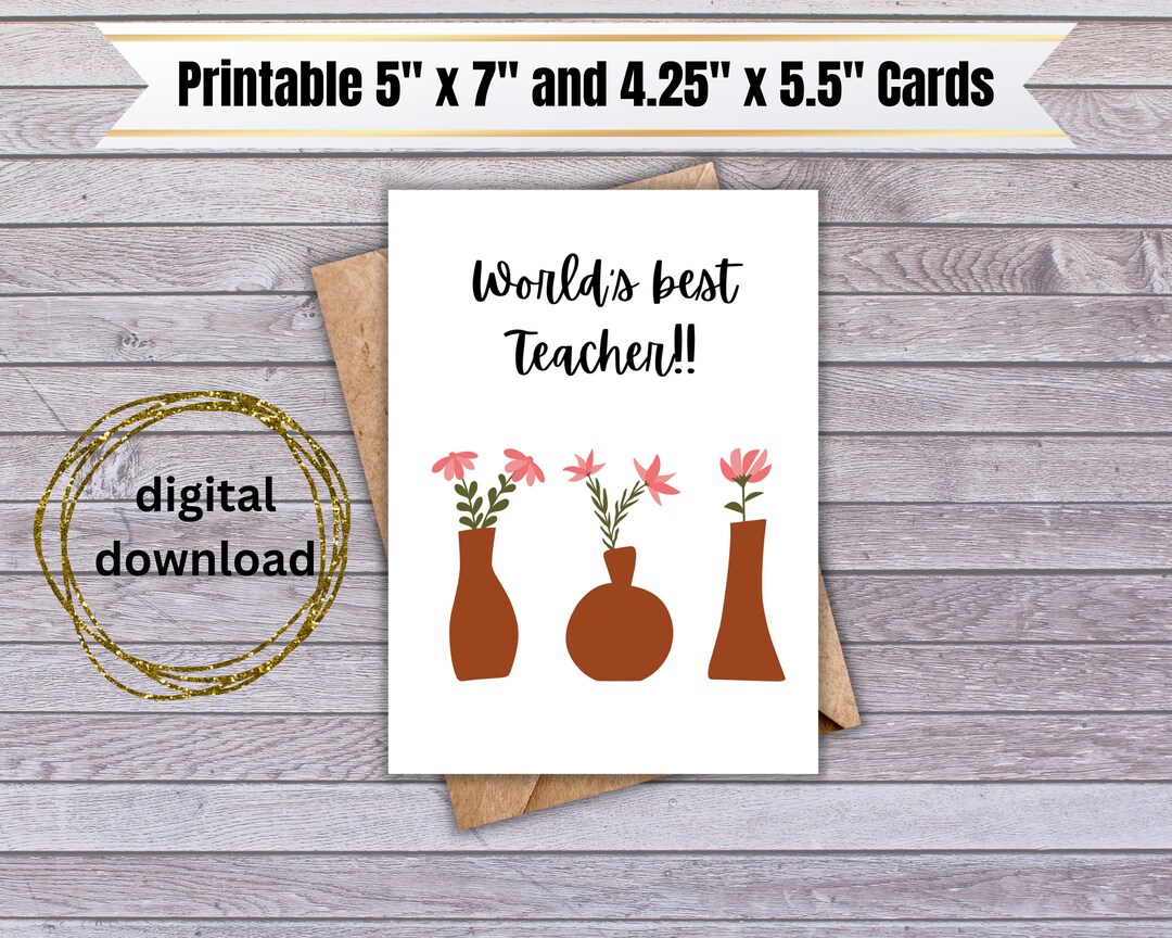 Teacher Appreciation Week Card, Printable Card, Teacher Thank You Card ...