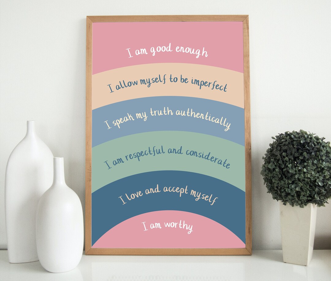 Affirmations Art Print Self-care Print Positive Vibes Wall - Etsy