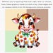 Cute Autumn Baby Cow Clipart, Cute Fall Farm Animal Clipart, Harvest ...